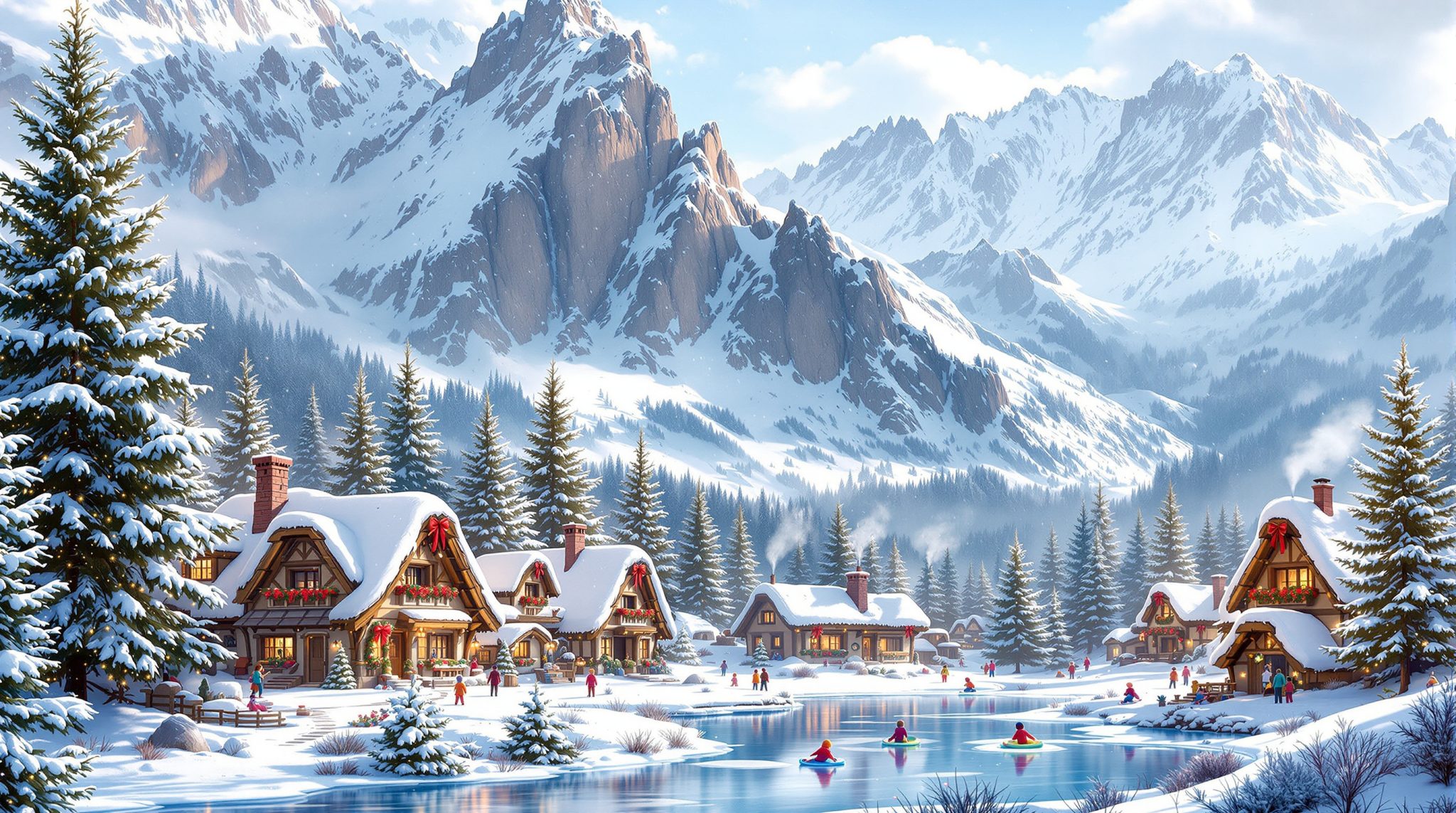 Montagne Village De Noel