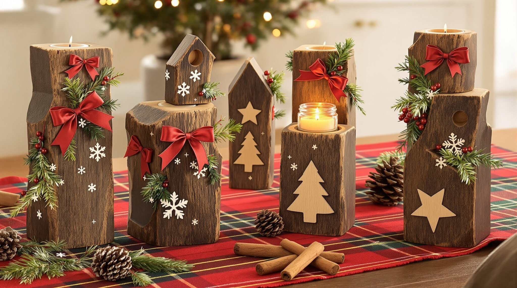 Noël féerique : 7 idées magiques avec des rondins de bois 🎄